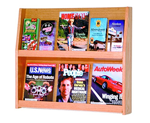 Wooden Mallet Slope 12-Pocket Literature Display, Light Oak