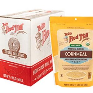 Bob's Red Mill Organic Medium Grind Cornmeal, 24-ounce (Pack of 4)