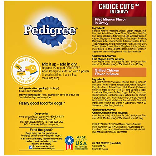 Pedigree Variety Wet Dog Food CUTS in Gravy 28 OZ - 0023100119261