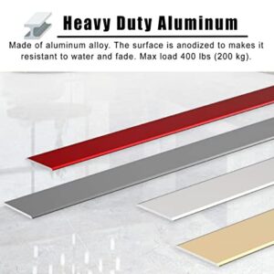 ROYUMI Transition Strip Waterproof Aluminum Threshold Strip, 36" Flat Door Threshold, Self-Adhesive Safety Seam Cover, Prevent Floor Gaps Seam Binder (Color : Style4)