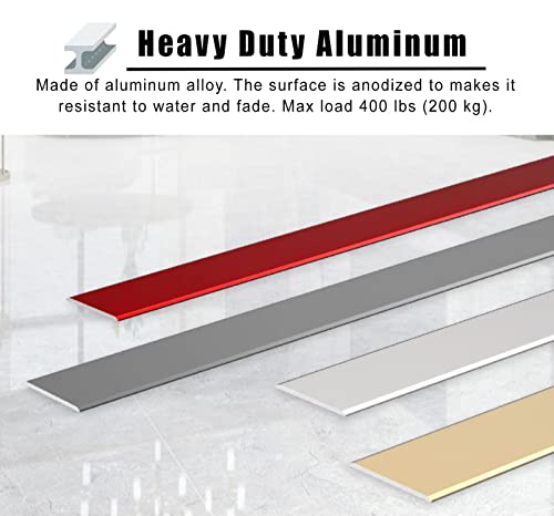 ROYUMI Transition Strip Waterproof Aluminum Threshold Strip, 36" Flat Door Threshold, Self-Adhesive Safety Seam Cover, Prevent Floor Gaps Seam Binder (Color : Style4)