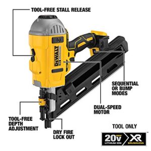 DEWALT 20V MAX* XR Framing Nailer, Dual Speed, Tool Only (DCN692B), 38.74 x 14.94 x 33.66 cm