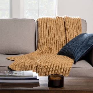 Chunky Knit Reversible Throw Blanket - Threshold™