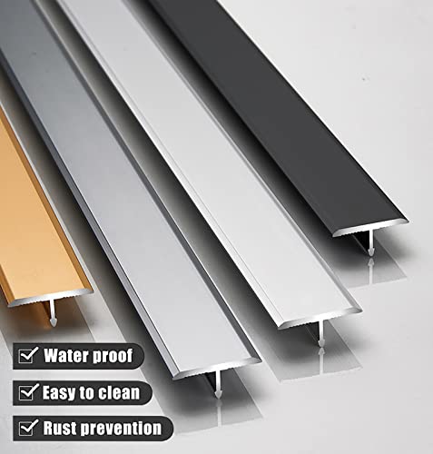 Transition Strip T-Mold Threshold Transition Strip,Vinyl Floor to Laminate Edge Trim,for Tile and Wood Joint Cover,Smooth Transitions(Color:Gray)