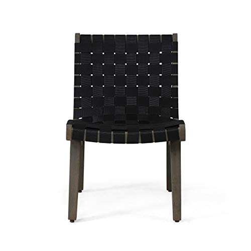 Christopher Knight Home Charlotter Outdoor Lounge Chair, Black + Gray