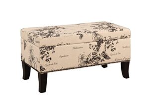 linon stephanie ottoman, botanical linen