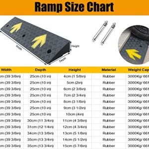 Threshold Ramp, Heavy Duty Threshold Ramp 2 3 4 5 6 Inches Rise, Driveway Curb Rubber Wheelchair Transition Ramp, Garage Entry Ramp Easy to Fix (Color : Black, Size : 5cm (2in) Rise)