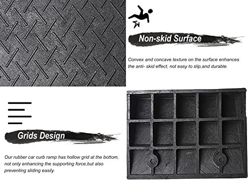 Threshold Ramp, Heavy Duty Threshold Ramp 2 3 4 5 6 Inches Rise, Driveway Curb Rubber Wheelchair Transition Ramp, Garage Entry Ramp Easy to Fix (Color : Black, Size : 5cm (2in) Rise)