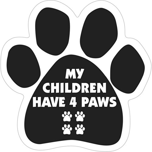 6" Dog/Animal Paw Print Magnet - Works on Cars, Trucks, Refrigerators and More (My Children Have 4 Paws)