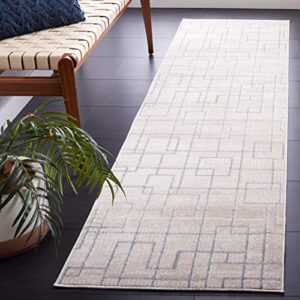 safavieh blair collection machine washable slip resistant 2’2″ x 8′ beige/grey blr238b entryway foyer living room bedroom kitchen runner rug