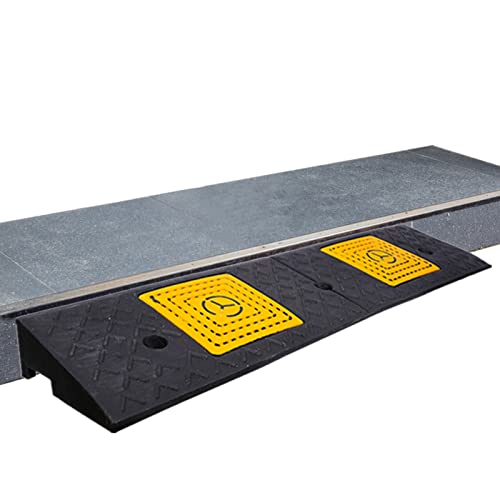 Threshold Ramp, 2in/ 2.5in/ 3in Rise Curb Ramp, Garage Dock Threshold Handicap Ramp with Non Slip Surface, Heavy Duty Rubber Driveway Ramp, Easy Install (Size : 7cm/2.8in)