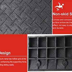 Threshold Ramp, 2in/ 2.5in/ 3in Rise Curb Ramp, Garage Dock Threshold Handicap Ramp with Non Slip Surface, Heavy Duty Rubber Driveway Ramp, Easy Install (Size : 7cm/2.8in)