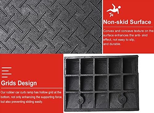 Threshold Ramp, 2in/ 2.5in/ 3in Rise Curb Ramp, Garage Dock Threshold Handicap Ramp with Non Slip Surface, Heavy Duty Rubber Driveway Ramp, Easy Install (Size : 7cm/2.8in)