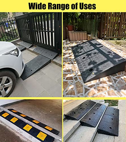 Threshold Ramp, 2in/ 2.5in/ 3in Rise Curb Ramp, Garage Dock Threshold Handicap Ramp with Non Slip Surface, Heavy Duty Rubber Driveway Ramp, Easy Install (Size : 7cm/2.8in)