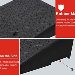 Threshold Ramp, 2in/ 2.5in/ 3in Rise Curb Ramp, Garage Dock Threshold Handicap Ramp with Non Slip Surface, Heavy Duty Rubber Driveway Ramp, Easy Install (Size : 7cm/2.8in)