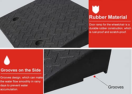 Threshold Ramp, 2in/ 2.5in/ 3in Rise Curb Ramp, Garage Dock Threshold Handicap Ramp with Non Slip Surface, Heavy Duty Rubber Driveway Ramp, Easy Install (Size : 7cm/2.8in)