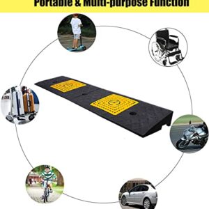 Threshold Ramp, 2in/ 2.5in/ 3in Rise Curb Ramp, Garage Dock Threshold Handicap Ramp with Non Slip Surface, Heavy Duty Rubber Driveway Ramp, Easy Install (Size : 7cm/2.8in)