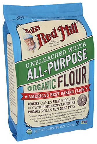 Bob's Red Mill Organic Unbleached White Flour, 5 Pounds