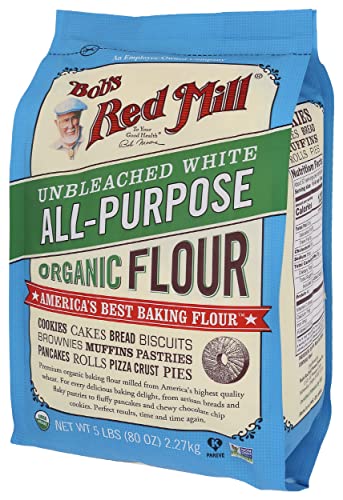 Bob's Red Mill Organic Unbleached White Flour, 5 Pounds