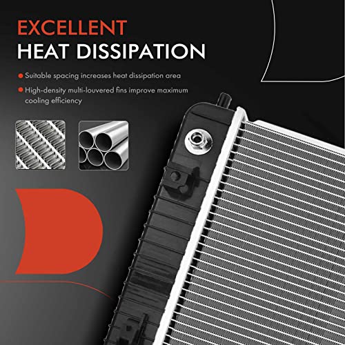 A-Premium Engine Coolant Radiator Assembly w/Transmission Oil Cooler Compatible with Chevrolet Equinox 08-17 & GMC Terrain 10-17 & Pontiac & Suzuki, 2.4L 3.0L 3.6L, Auto Trans, Replace# 19130404