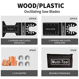 Oscillating Tool Blades LEILUO 50 Pack Wood Multitool Blades Fit DeWalt Bosch Milwaukee Craftsman Rockwell Fein Porter-Cable Chicago Ridgid Makita Ryobi