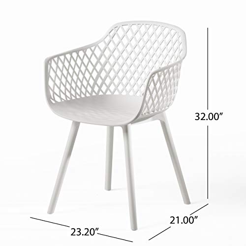 Christopher Knight Home Richard Outdoor Modern Dining Chair (Set of 2), White