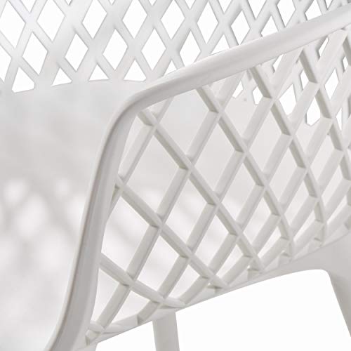 Christopher Knight Home Richard Outdoor Modern Dining Chair (Set of 2), White