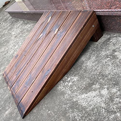 GUENZO Threshold Ramp, Wheelchair Ramps for Thresholds Curb Steps, Wood Heavy Duty Transition Ramp for Patio Door Back Yard Home, Anti-Slip Surface (Size : 90x70x19cm/35.4x27.5x7.5in)