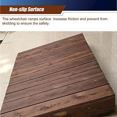 GUENZO Threshold Ramp, Wheelchair Ramps for Thresholds Curb Steps, Wood Heavy Duty Transition Ramp for Patio Door Back Yard Home, Anti-Slip Surface (Size : 90x70x19cm/35.4x27.5x7.5in)