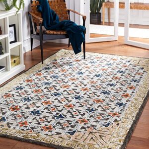 safavieh aspen collection 9′ x 12′ blue/taupe apn294m handmade boho wool & viscose area rug