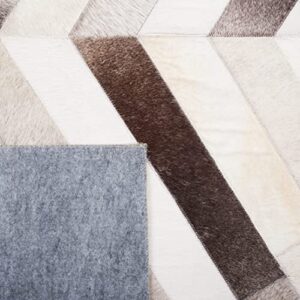 Safavieh Studio Leather Collection 5' x 8' Grey/Brown STL819F Handmade Modern Natural Hide Area Rug