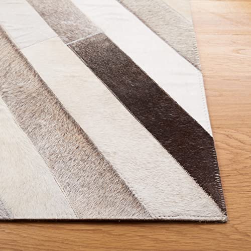 Safavieh Studio Leather Collection 5' x 8' Grey/Brown STL819F Handmade Modern Natural Hide Area Rug