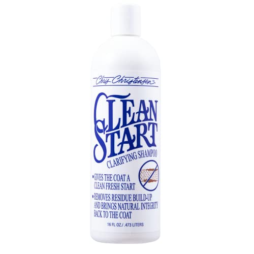 Chris Christensen Clean Start Clarifying Dog Shampoo - Pro-Vitamin Formula That Won’t Strip The Coat! Removes Product Build-up, Waxes, Oil and Dirt (16 Ounces)