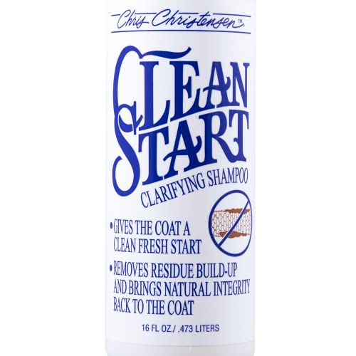 Chris Christensen Clean Start Clarifying Dog Shampoo - Pro-Vitamin Formula That Won’t Strip The Coat! Removes Product Build-up, Waxes, Oil and Dirt (16 Ounces)