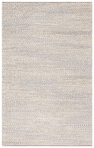 Safavieh Natura Collection 4' x 6' Natural/Light Grey NAT221A Handmade Farmhouse Coastal Boho Jute & Wool Area Rug