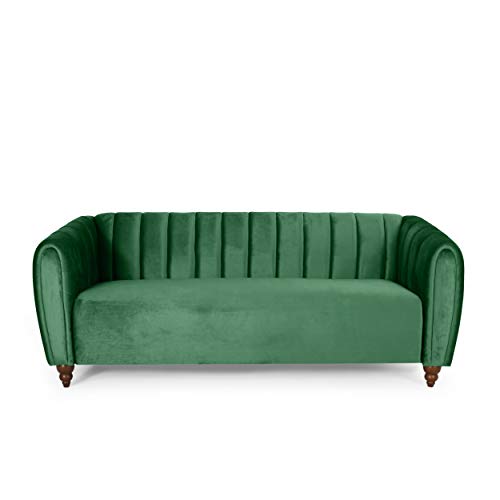 Christopher Knight Home Richland Sofas, Emerald + Walnut