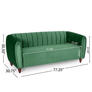 Christopher Knight Home Richland Sofas, Emerald + Walnut