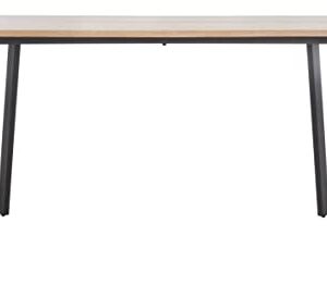 Safavieh Home Collection Leith Mid-Century Scandinavian Natural/Black Stripe Rectangle Dining Table