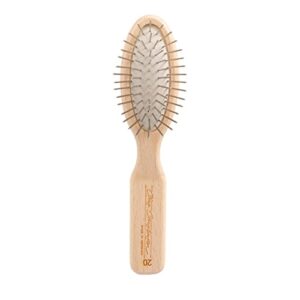 chris christensen dog brush, 20 mm little wonder pin brush, original series, groom like a professional, stainless steel pins, lightweight beech wood body, ground and polished tips