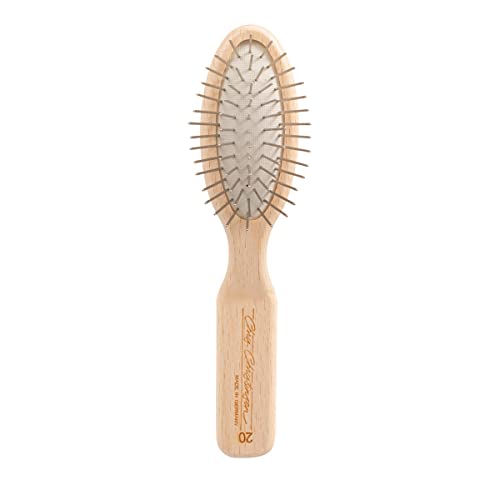 Chris Christensen Dog Brush, 20 mm Little Wonder Pin Brush, Original Series, Groom Like a Professional, Stainless Steel Pins, Lightweight Beech Wood Body, Ground and Polished Tips