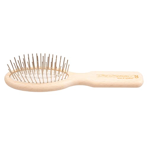 Chris Christensen Dog Brush, 20 mm Little Wonder Pin Brush, Original Series, Groom Like a Professional, Stainless Steel Pins, Lightweight Beech Wood Body, Ground and Polished Tips