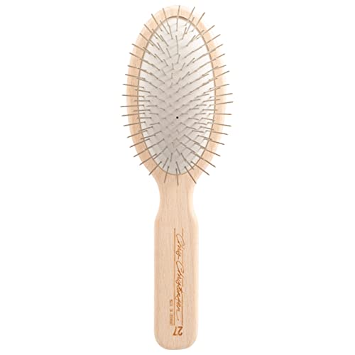 Chris Christensen Grooming Bundle - Just Divine Ready to Use Brushing Spray for Dogs, Prevents Brushing Damage, Light Detangler - 27 mm Original Series Oval Pin Brush, Stainless Steel Pins, Beech Wood