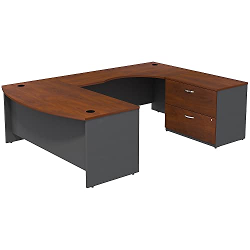 Bush Business Furniture Series C 72W Bowfront RH U-Station with 2-Drawer Lateral File