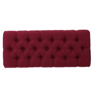 Christopher Knight Home Scarlett Tufted Fabric Ottoman Bench, Deep Red