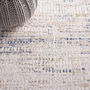 Safavieh Palma Collection 6'7" Round Beige/Blue PAM356A Modern Contemporary Abstract Non-Shedding Entryway Foyer Living Room Bedroom Kitchen Area Rug