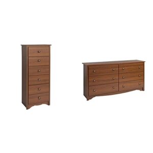 cherry monterey tall 6 drawer chest & monterey 6 drawer dresser, cherry