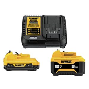 dewalt dcb135c 2-piece 12v 3 ah / 5 ah lithium-ion batteries and charger starter kit