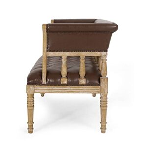 Christopher Knight Home Loyning Love Seats, Dark Brown + Natural