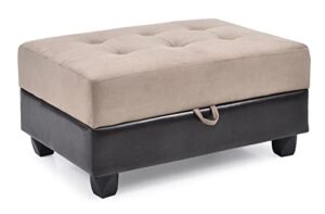 glory furniture living room ottoman mocha suede/pu