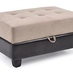 Glory Furniture Living Room Ottoman Mocha Suede/PU